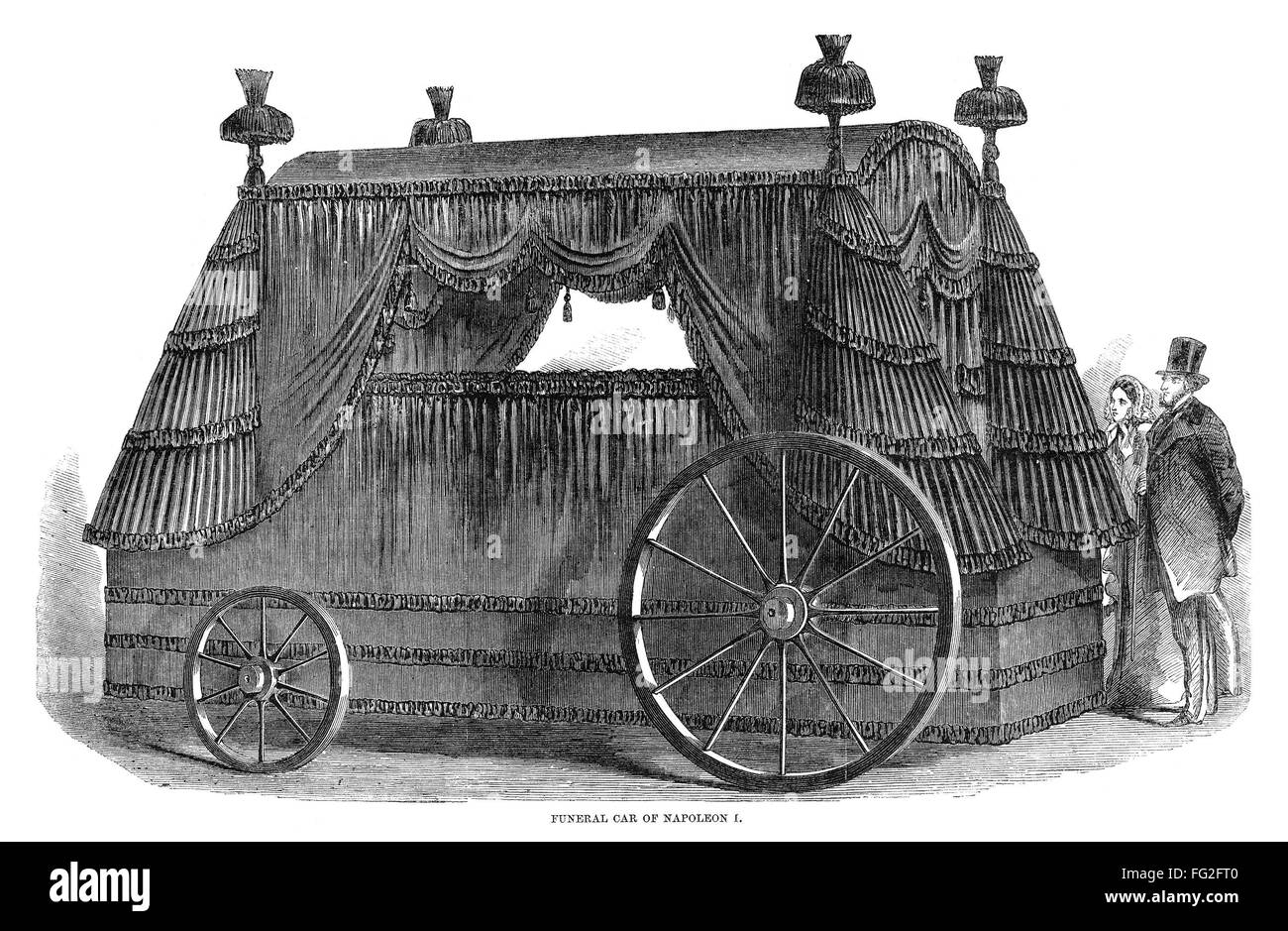 NAPOLEON BONAPARTE /n(1769-1821). Emperor of the French. Funeral car of ...