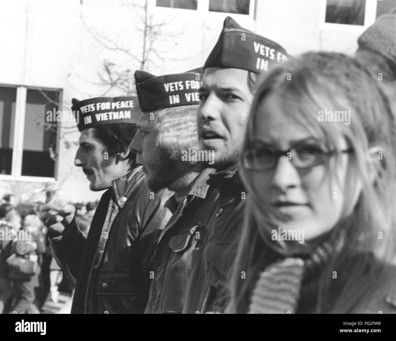 ANTI-WAR PROTEST, 1969. /nVietnam War veterans, wearing 'Vets for Peace ...