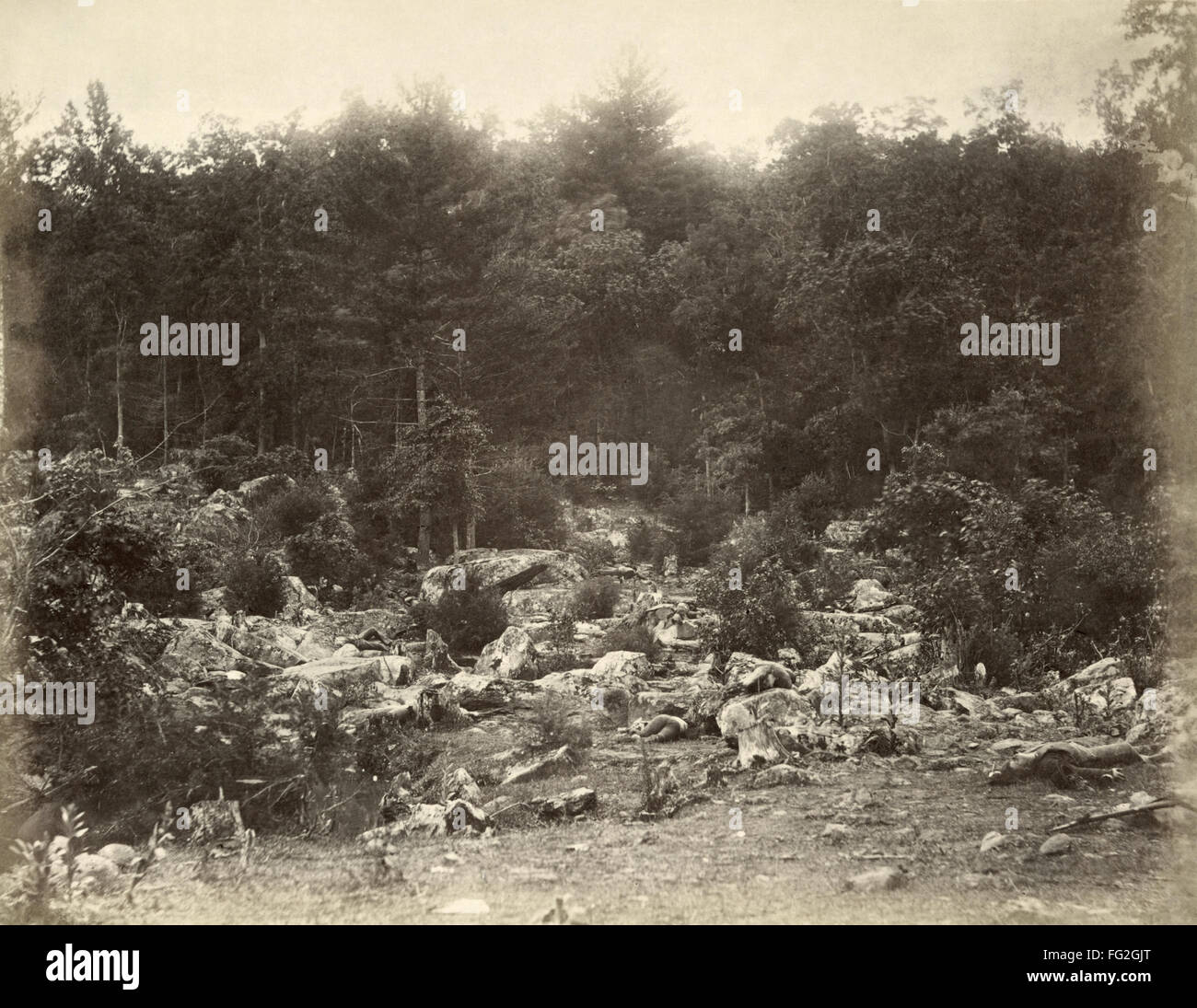 GETTYSBURG: SLAUGHTER PEN. /nThe Slaughter Pen at the foot of Little ...