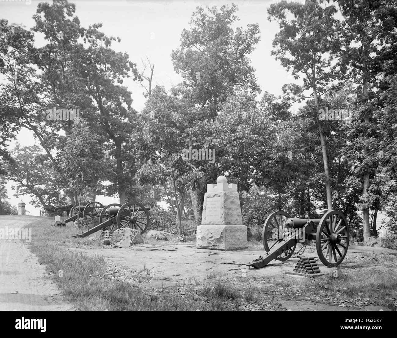 GETTYSBURG, c1903. /nA monument at the Summit of Culp's Hill at the ...