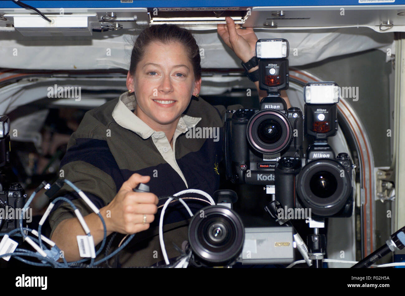 PAMELA MELROY (1961- ). /nAmerican astronaut. Aboard the Destiny ...