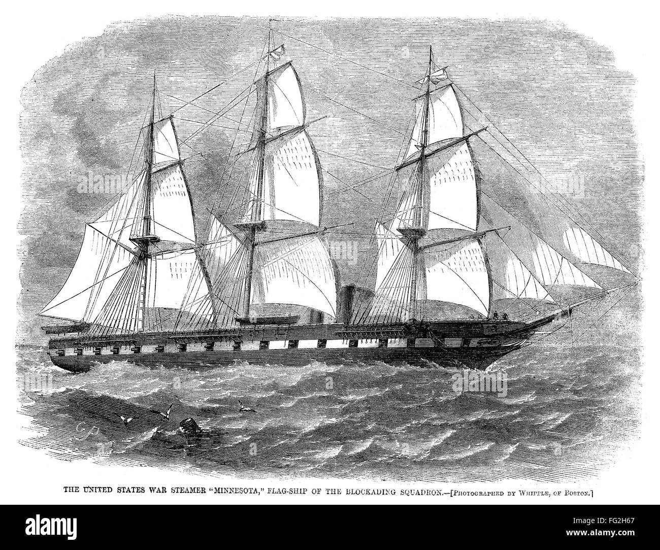 CIVIL WAR: USS MINNESOTA. /nThe steam frigate USS Minnesota, flagship ...