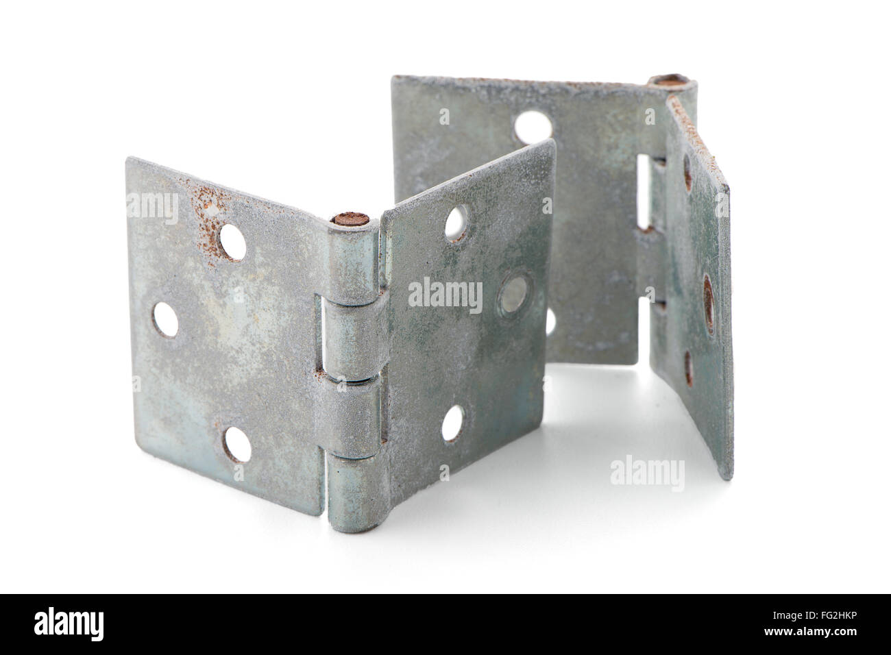 Two door hinges isolated on white background Stock Photo - Alamy
