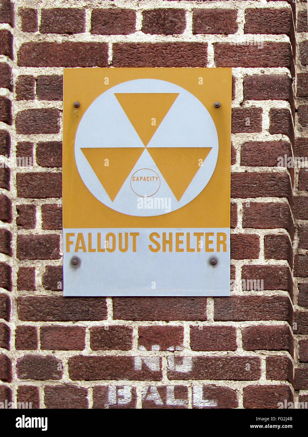 SIGN: FALLOUT SHELTER. /nSigns for a fallout shelter on an apartment ...