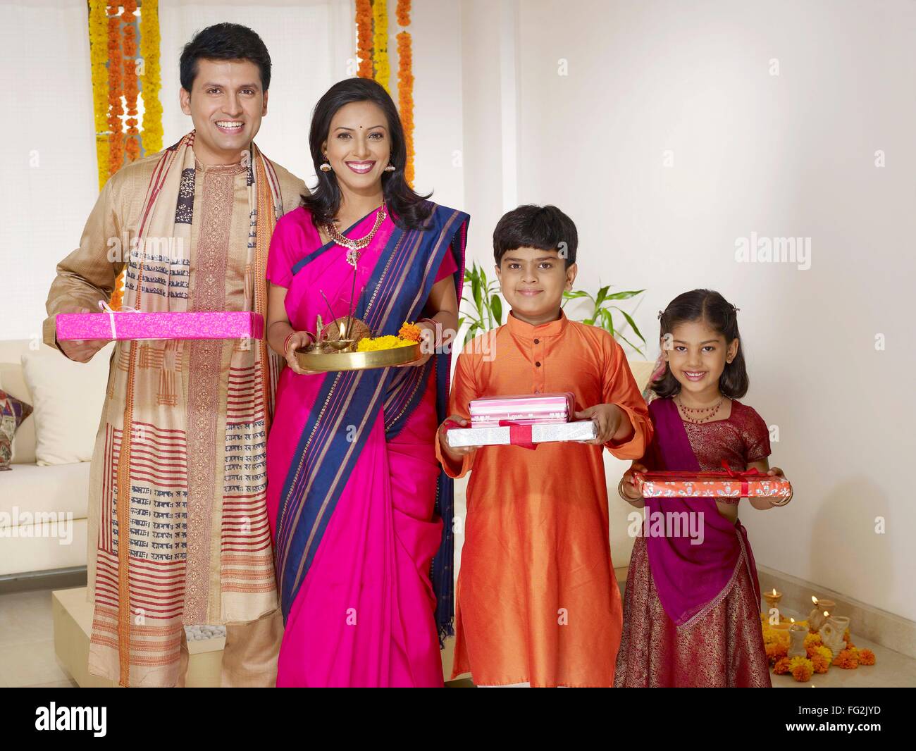 South indian family pooja hi-res stock photography and images - Alamy
