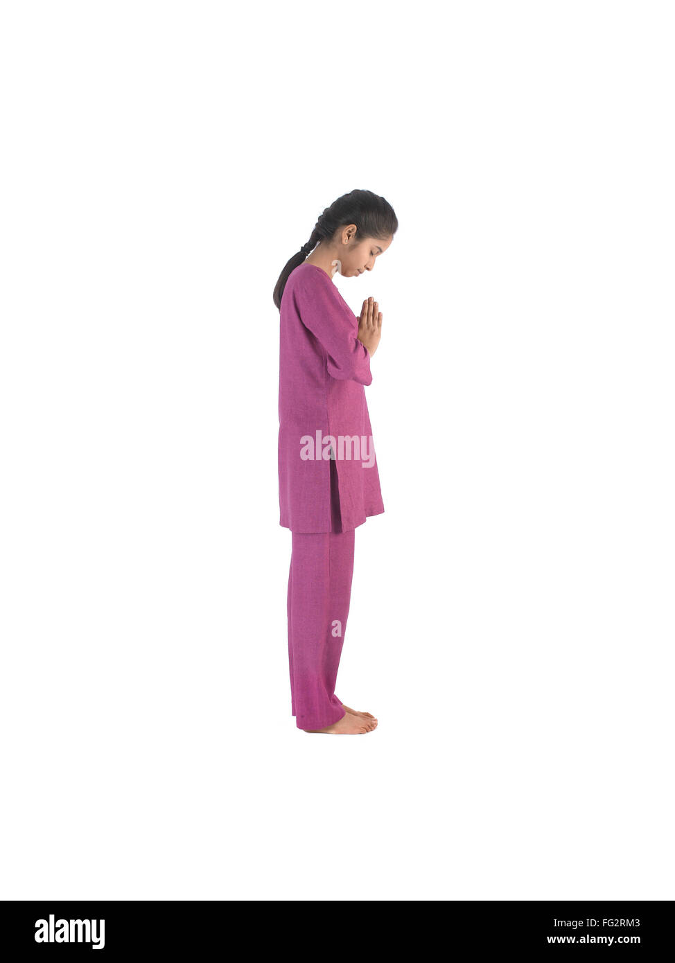 Girl practicing Namaskar asana MR#779J Stock Photo - Alamy