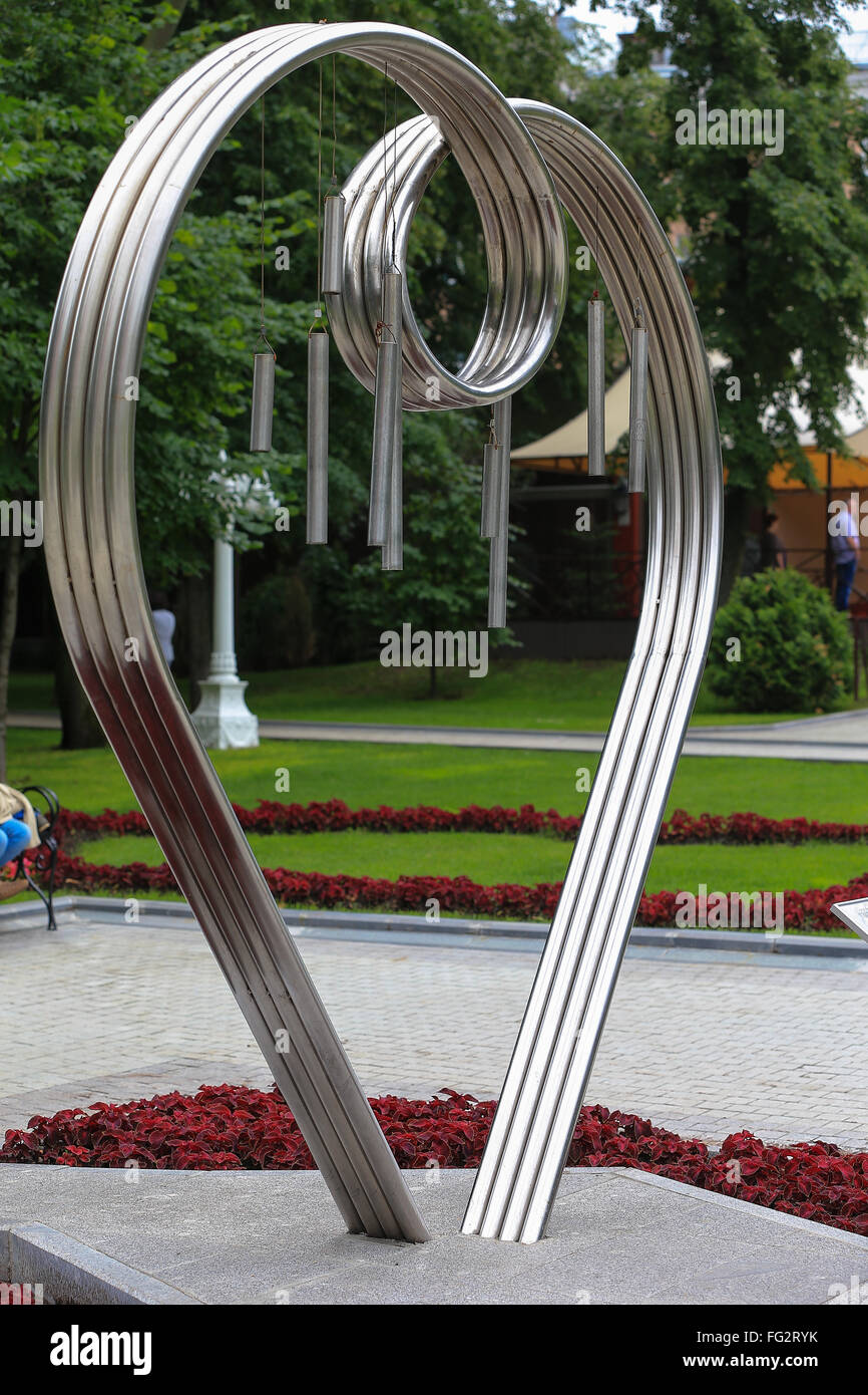 Symbol Valentine Sweetheart in a city park in stainless steel Stock ...