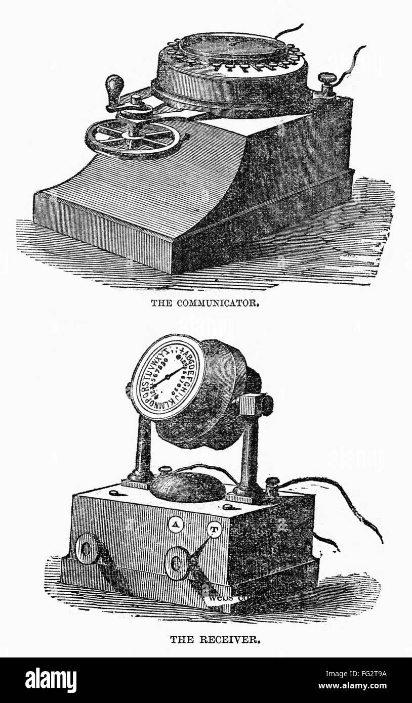 TELEGRAPH, 1860. /nCommunicator and receiver of the military telegraph ...