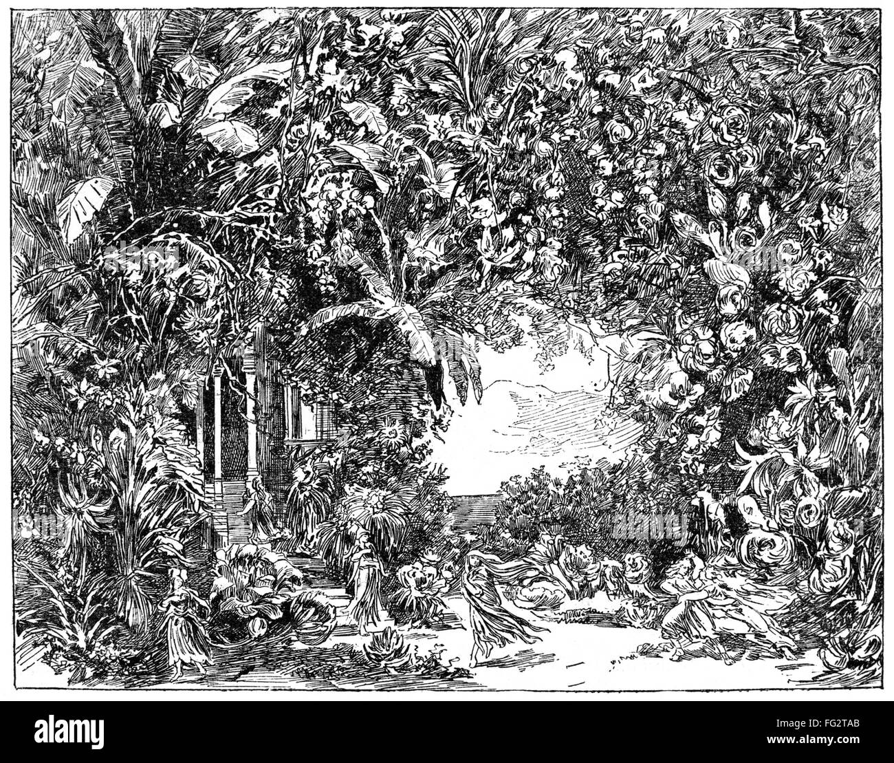 OPERA: PARSIFAL, 1882. /nStage set for Act II Scene 2 of Richard Wagner ...