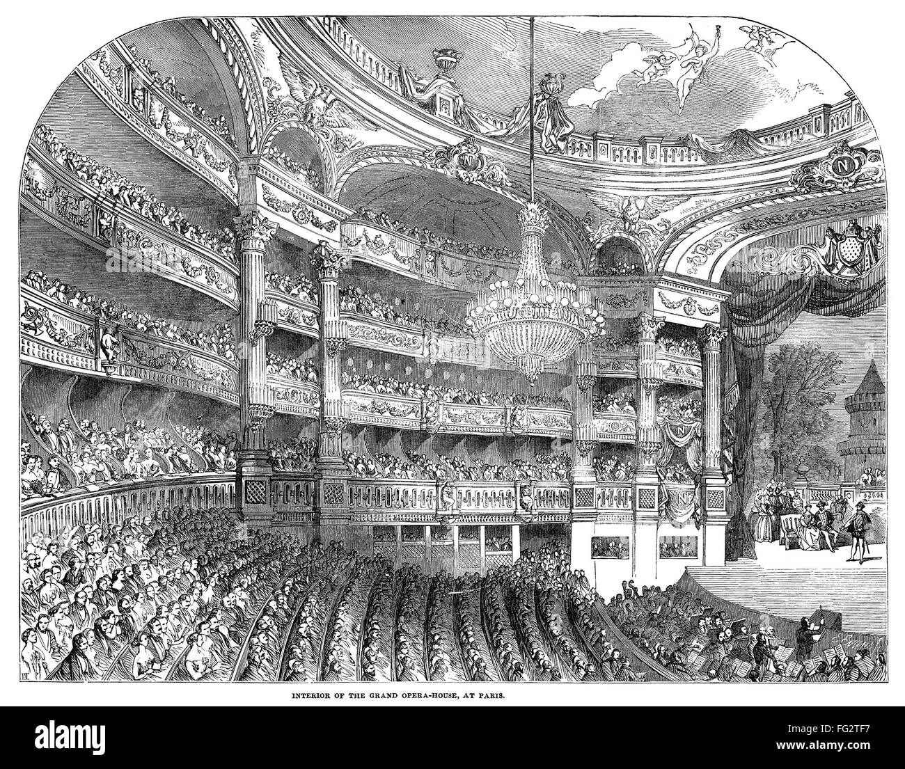 PARIS: OPERA HOUSE, 1854. /nInterior of the Grand Opera House in Paris ...