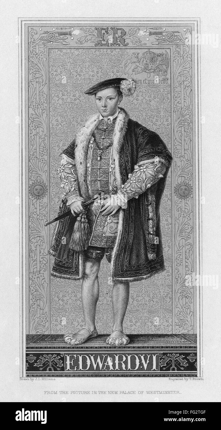 EDWARD VI (1537-1553). /nKing of England and Ireland, 1547-1553. Line ...