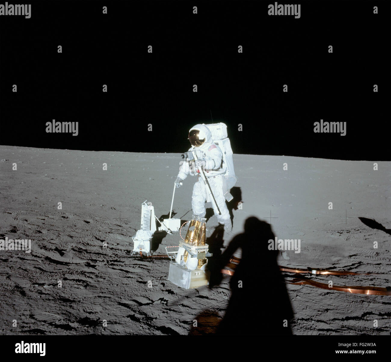 APOLLO 12: ASTRONAUT, 1969. /nAstronaut Alan L. Bean deploying the ...