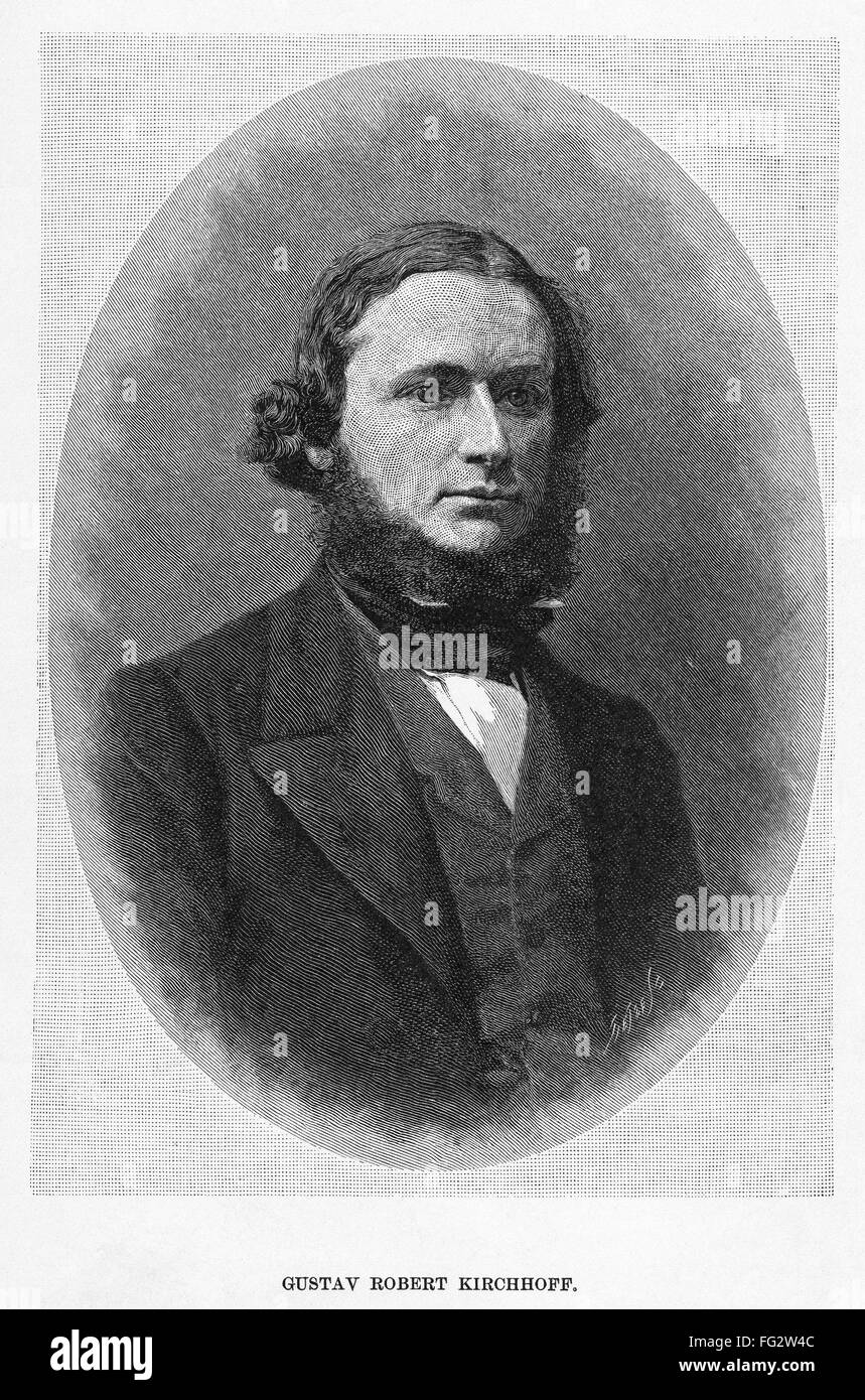 GUSTAV ROBERT KIRCHHOFF /n(1824-1887). German physicist. Wood engraving ...