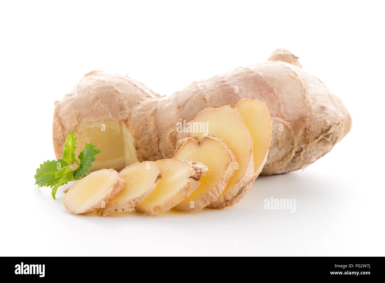 Ginger root isolated on white background Stock Photo - Alamy