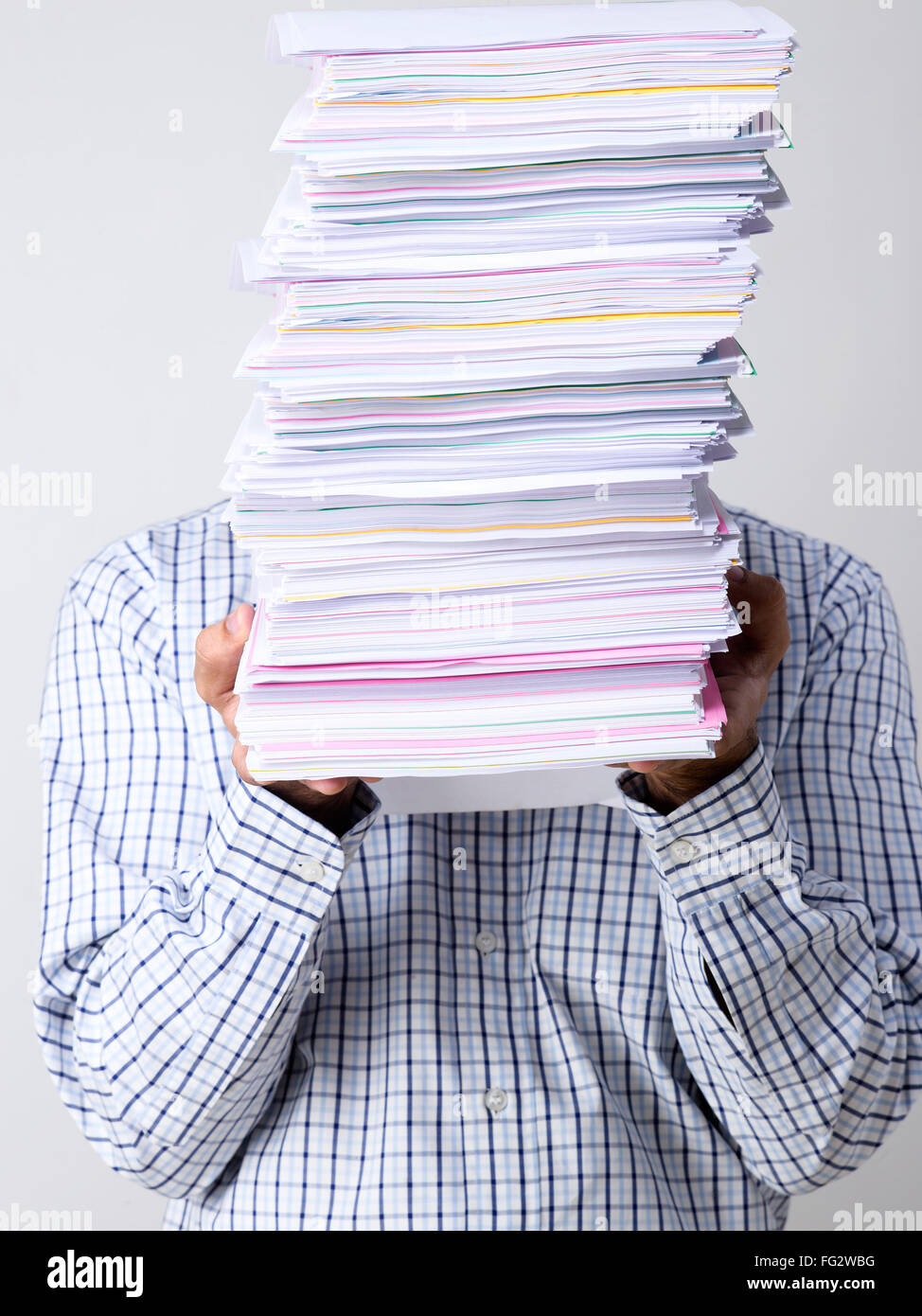 Man behind stack papers hi-res stock photography and images - Alamy