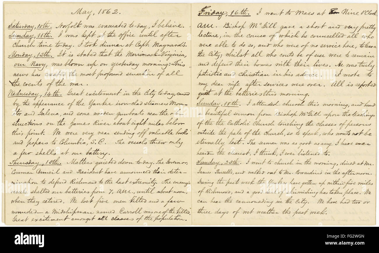 Civil war confederate diary hi-res stock photography and images - Alamy