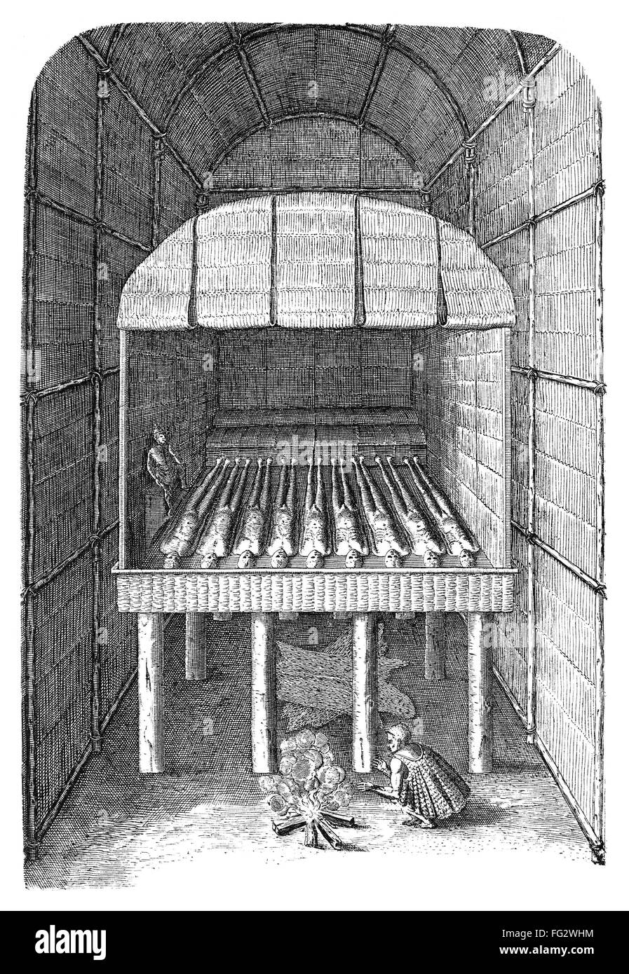 MORTUARY, 16th CENTURY. /nA Carolina Native American mortuary. Copper ...