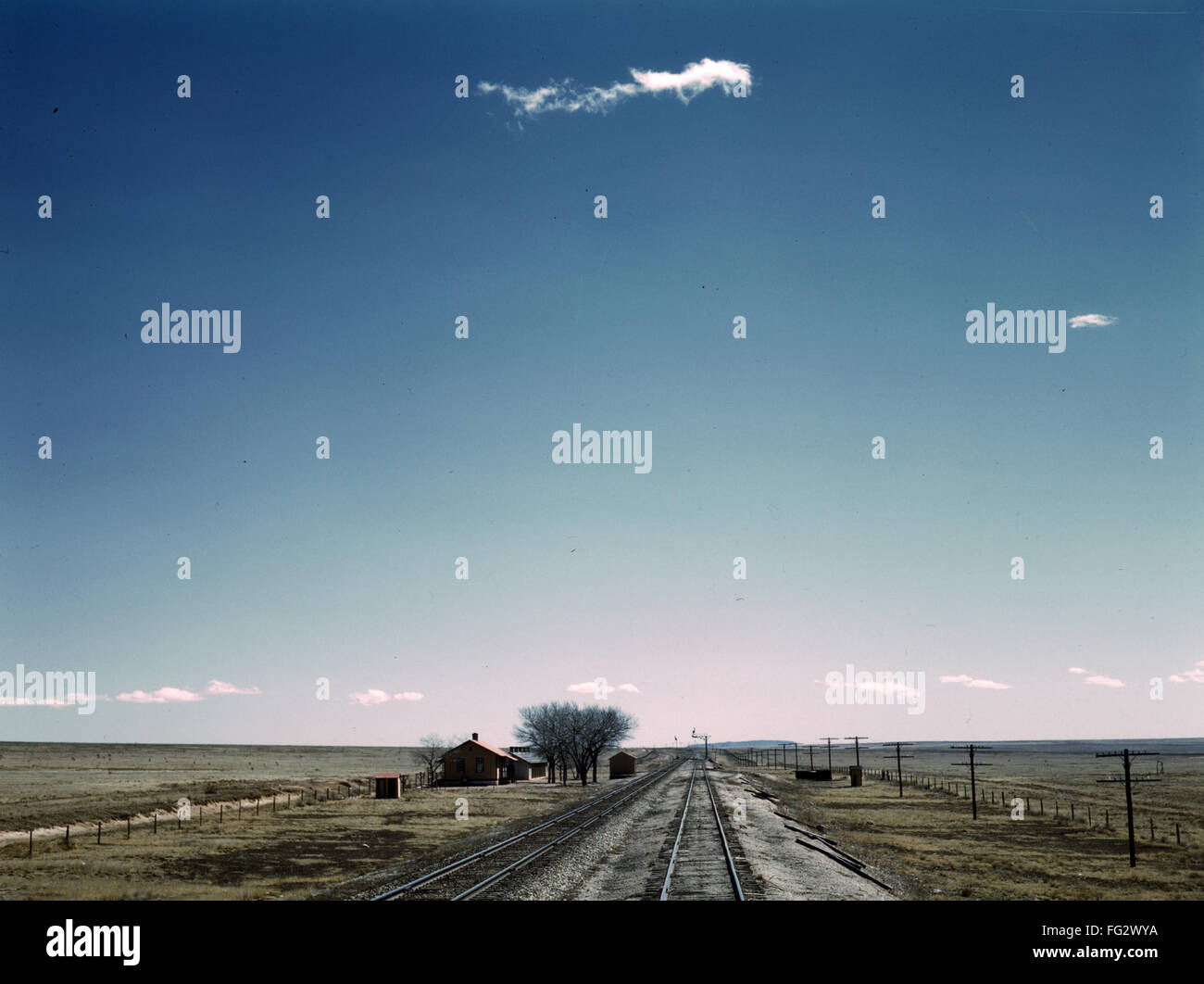 NEW MEXICO: RAILROAD, 1943. /nA view from the Atchison, Topeka and ...