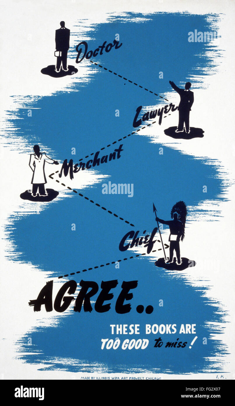 POSTER: READING, c1939. /n'Doctor, lawyer, merchant, chief agree ...