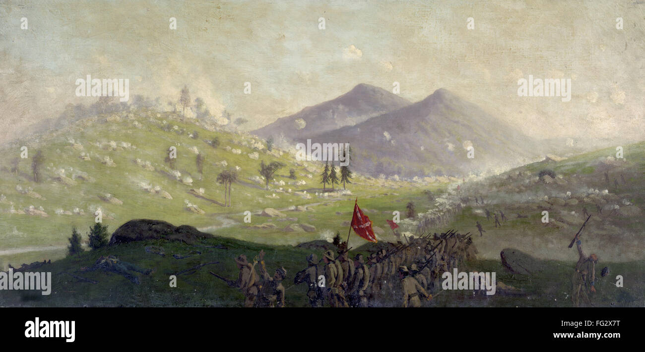 CIVIL WAR: GETTYSBURG, 1863. /nAttack on Little Round Top at the Battle ...