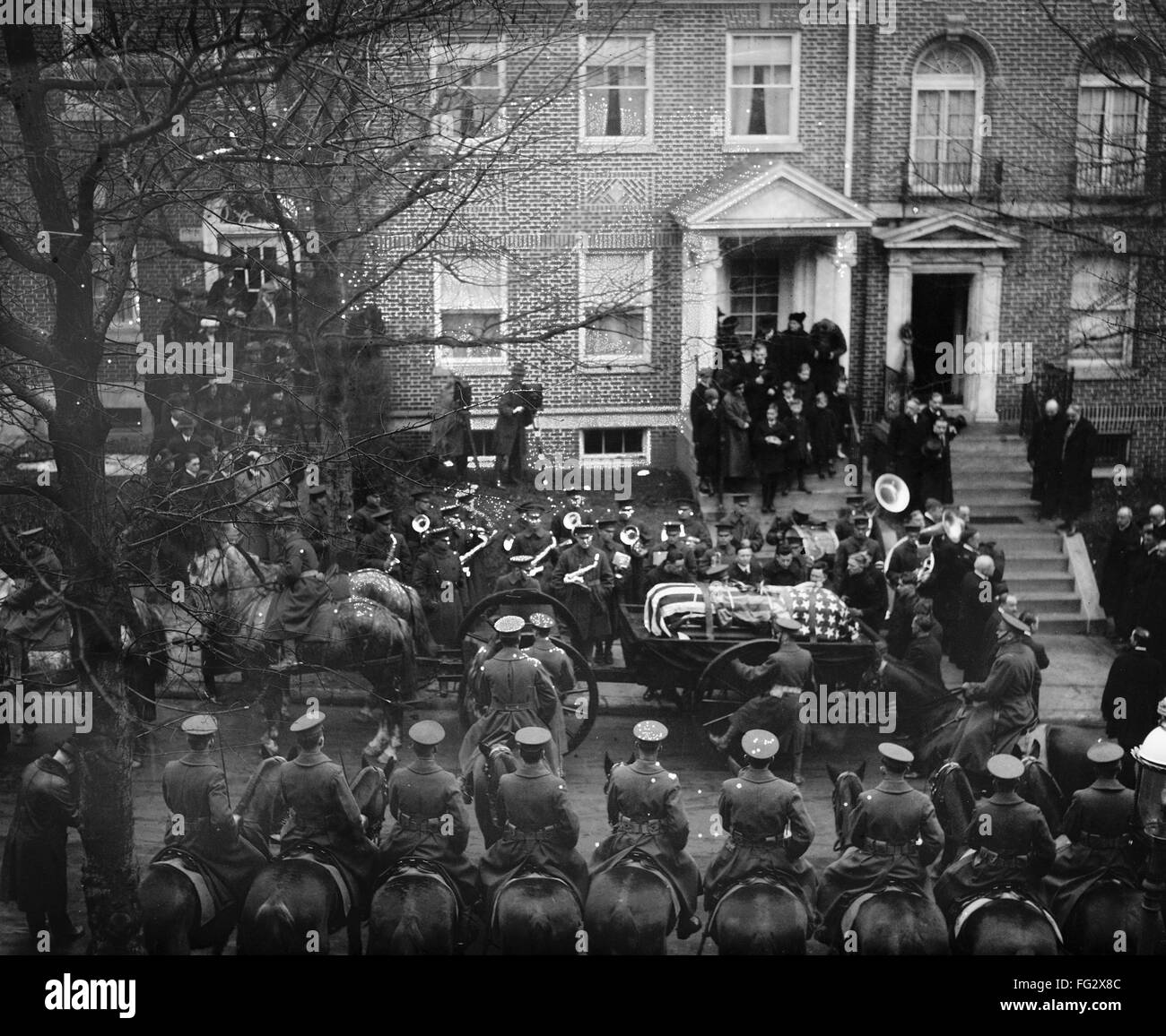 PEARY FUNERAL, 1920. /nThe funeral procession of Robert Peary in ...
