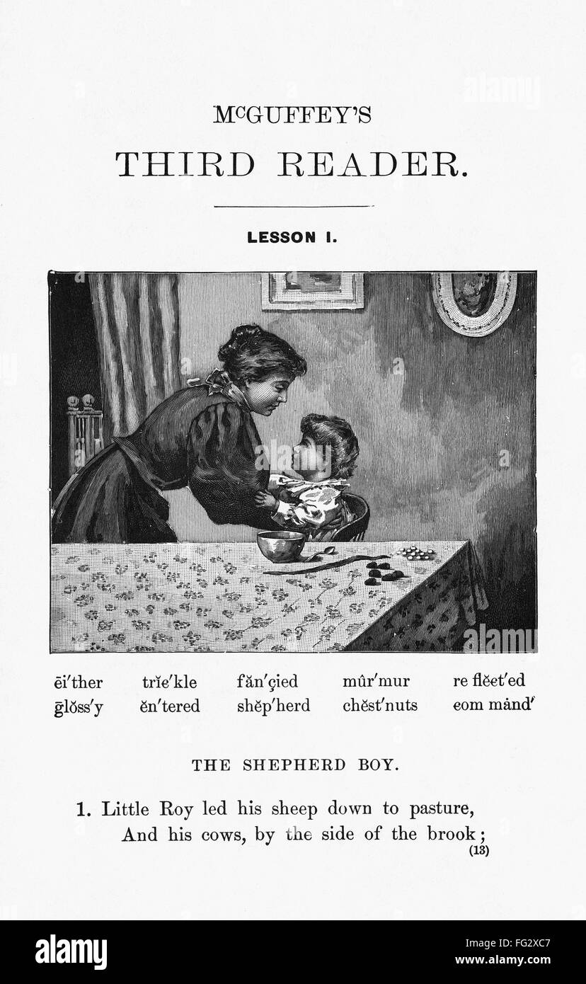McGUFFEY'S READER, 1879. /nLesson page from an edition of 'McGuffey's ...