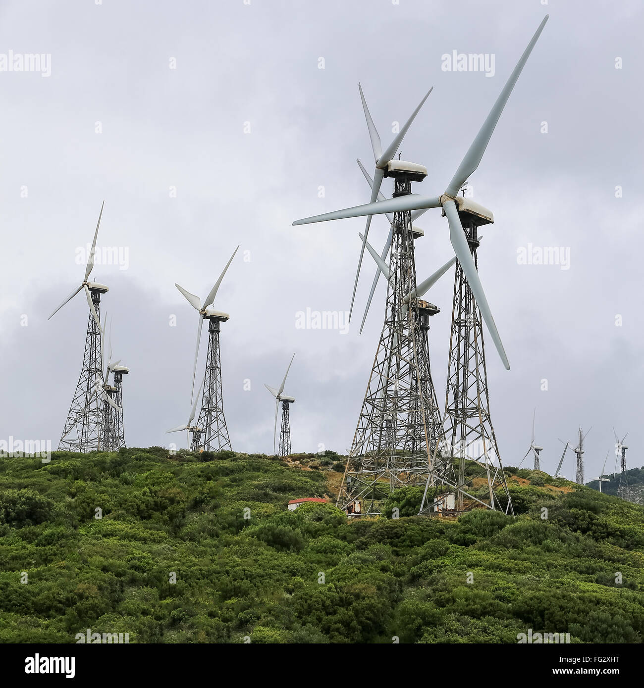 Renewable energy, windmills on the high mountain Stock Photo - Alamy