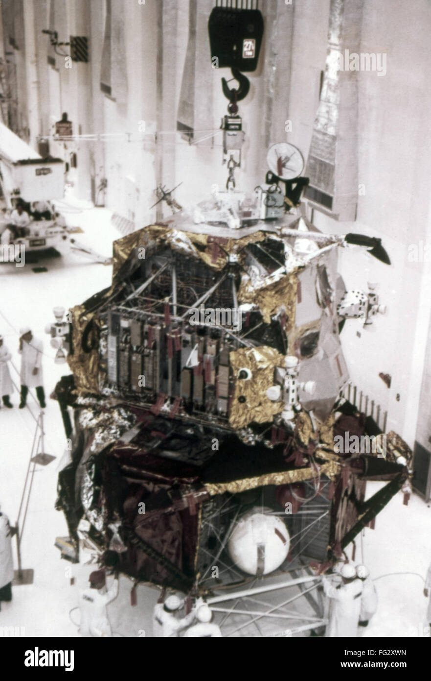 APOLLO 9: LUNAR MODULE. /nThe Apollo 9 Lunar Module-3 inside the Manned ...