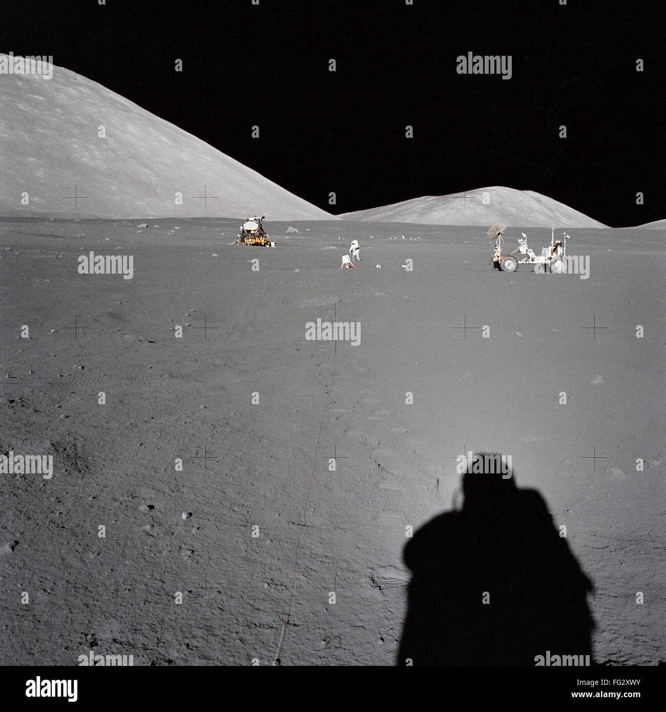 APOLLO 17, 1972. /nThe Lunar Module and the Lunar Rover at the Apollo ...