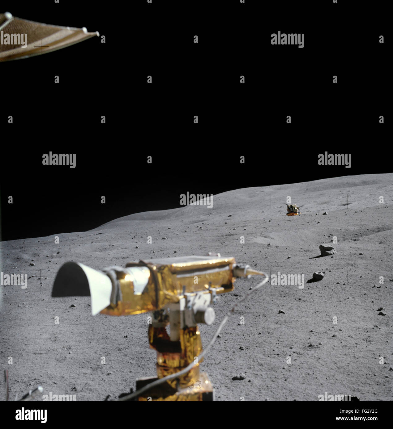 APOLLO 16, 1972. /nThe RCA color television camera mounted on the Lunar ...