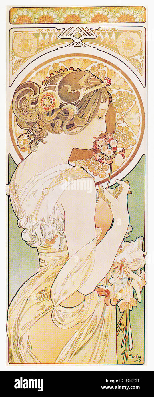 MUCHA: PRIMROSE, 1899. /nLithograph by Alphonse Mucha, 1899 Stock Photo ... MUCHA: PRIMROSE, 1899. /nLithograph by Alphonse Mucha, 1899 Stock Photo ...