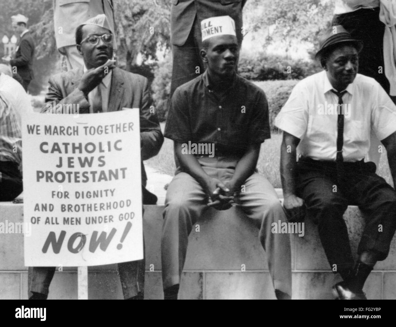CIVIL RIGHTS MARCH, 1965. /nMen participating in the civil rights march ...
