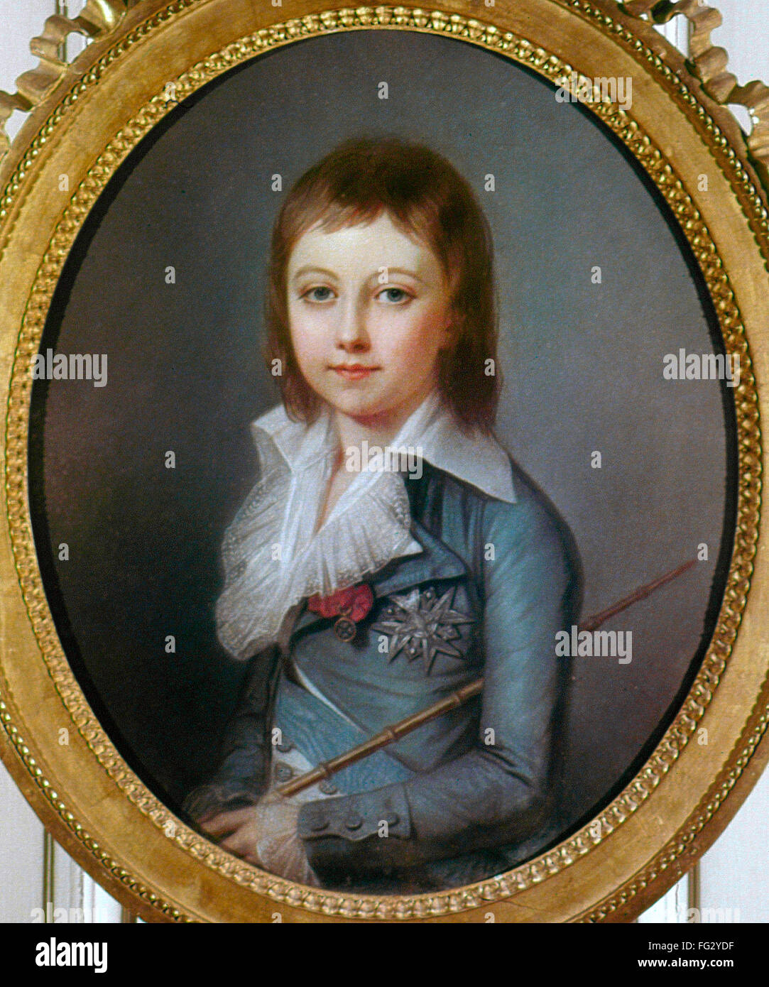 LOUIS XVII (1785-1795). /nThe dauphin of France, Louis-Charles. Oil on ...