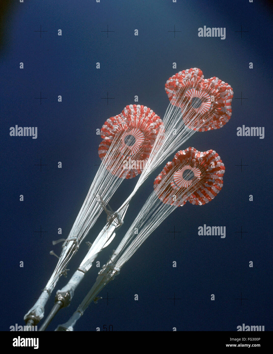 SKYLAB 3: LANDING, 1973. /nThe deployed chutes of the Skylab 3 Command ...