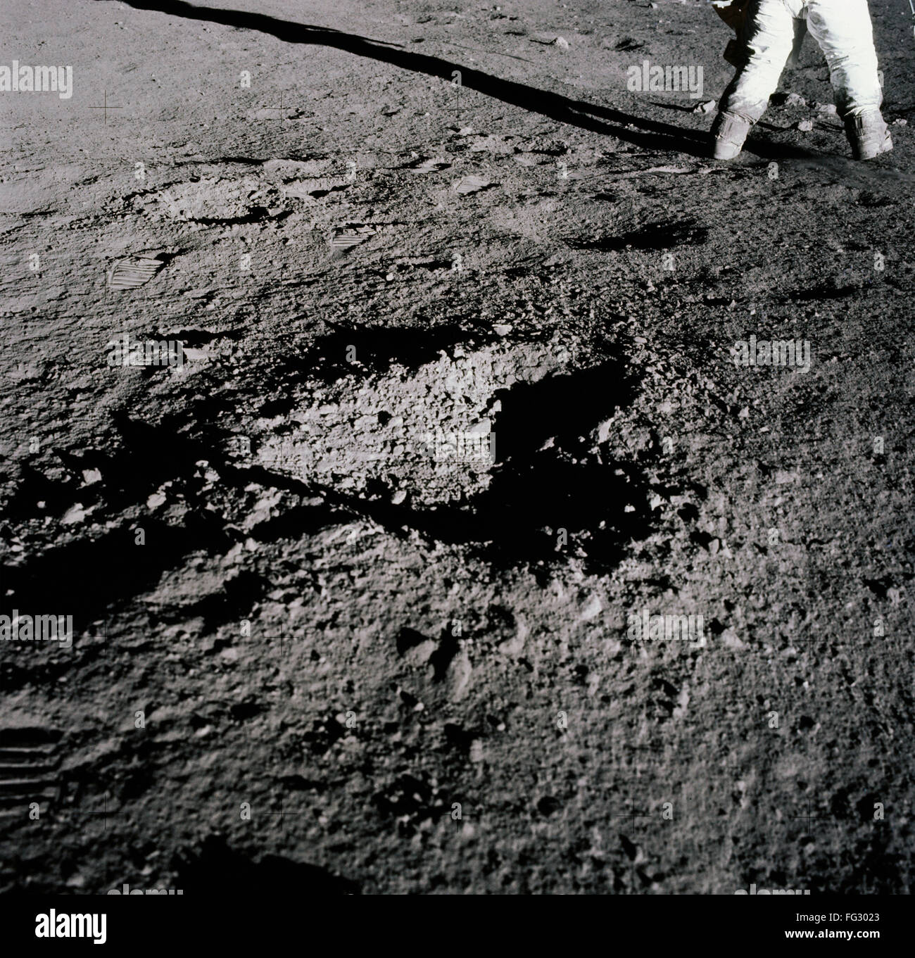 APOLLO 12: MOON, 1969. /nA close-up view of a heart-shaped crater on ...