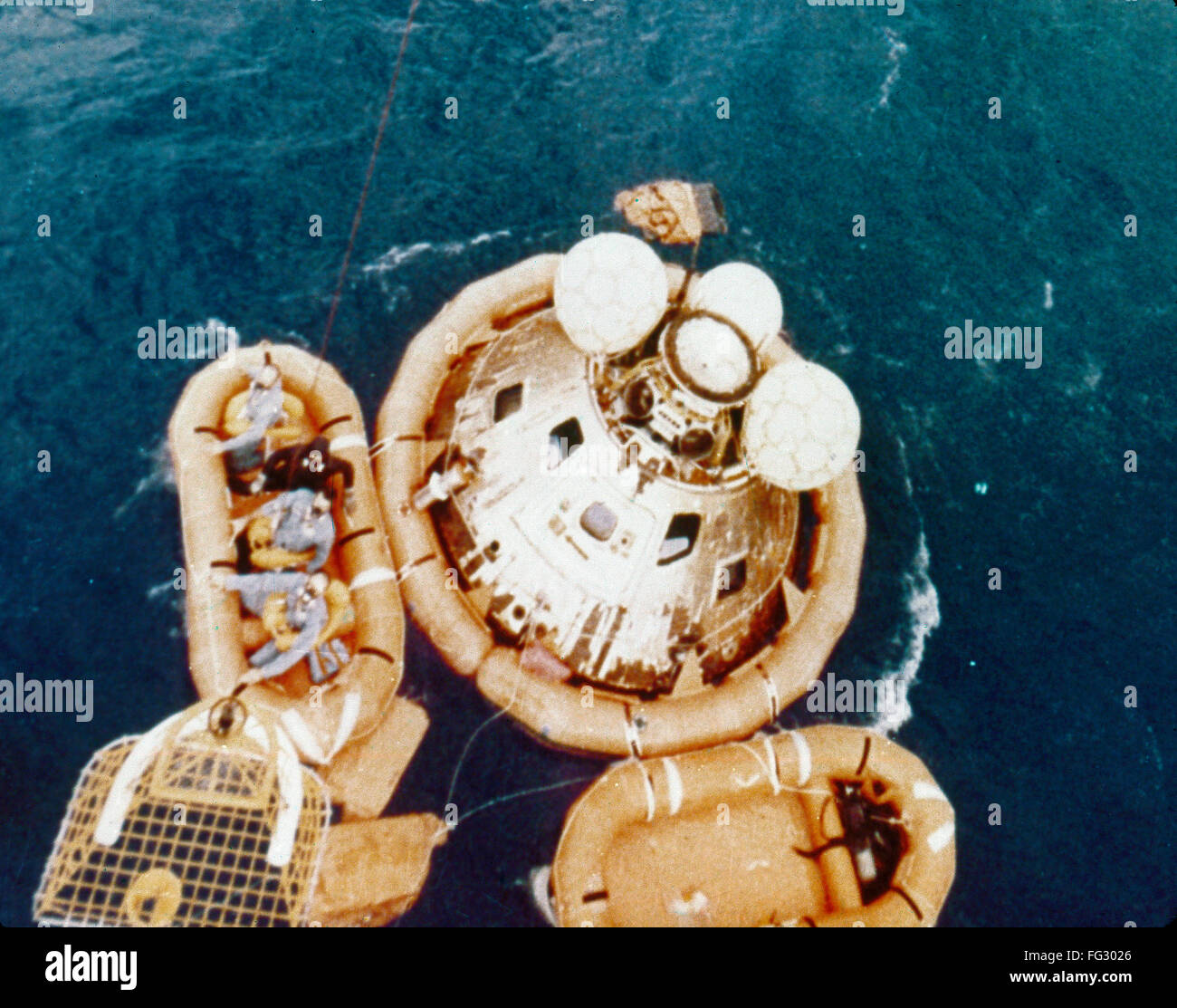 APOLLO 12: SPLASHDOWN, 1969. /nThe splashdown of the Apollo 12 Command ...
