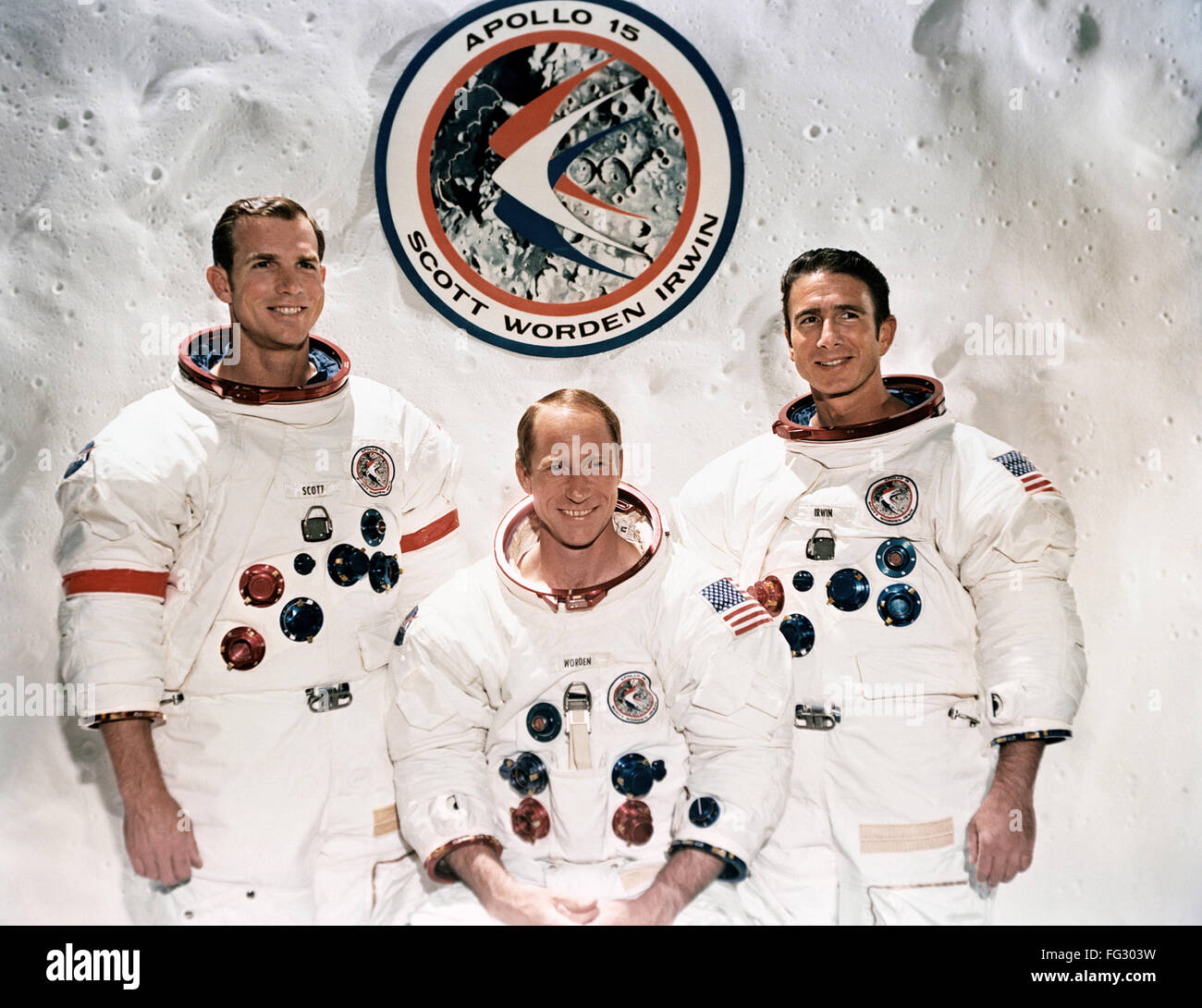 APOLLO 15: CREW, 1971. /nThe astronauts of the Apollo 15 mission. Left ...