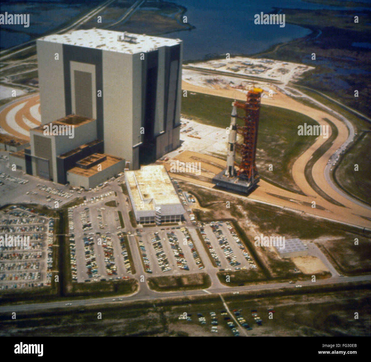 APOLLO 11: ROLLOUT, 1969. /nTh Apollo 11 spacecraft aboard a Saturn V ...