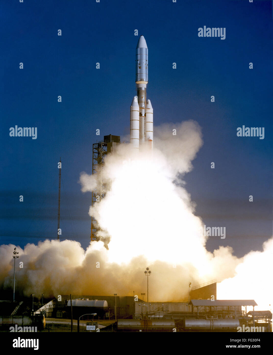 VOYAGER 1: LAUNCH, 1977. /nThe launch of the Voyager 1 aboard the Titan ...