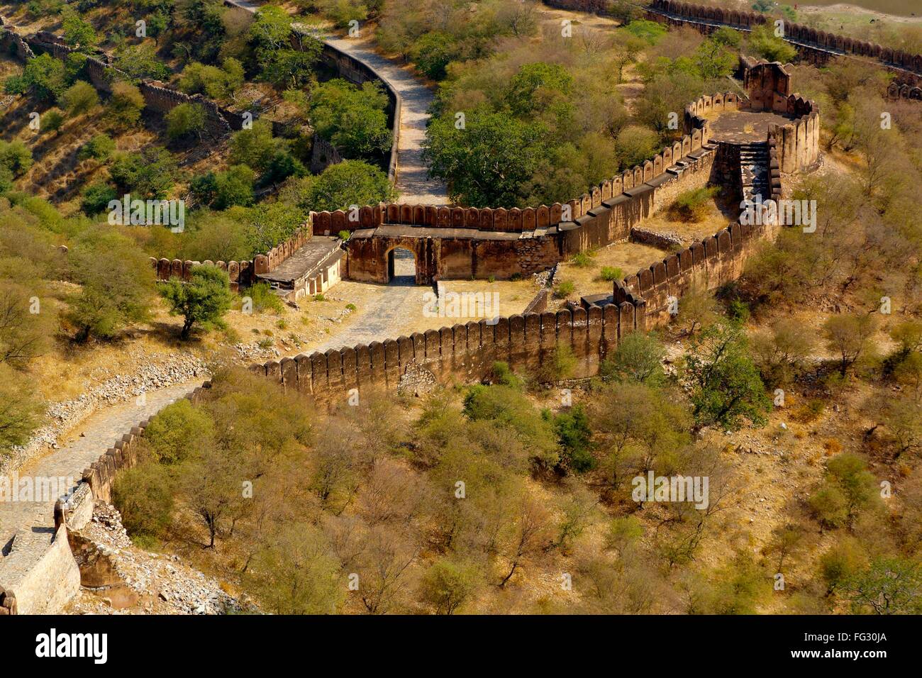 Aerial view of fort , Jaipur , Rajasthan , India , Asia Stock Photo - Alamy