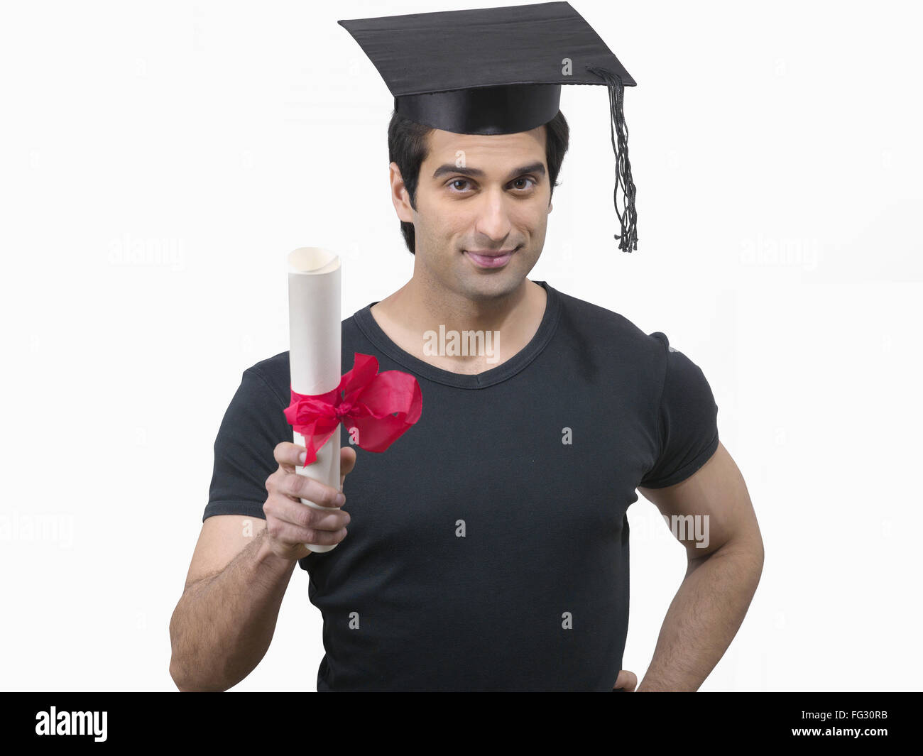 Man showing degree certificate ; MR#779L Stock Photo - Alamy