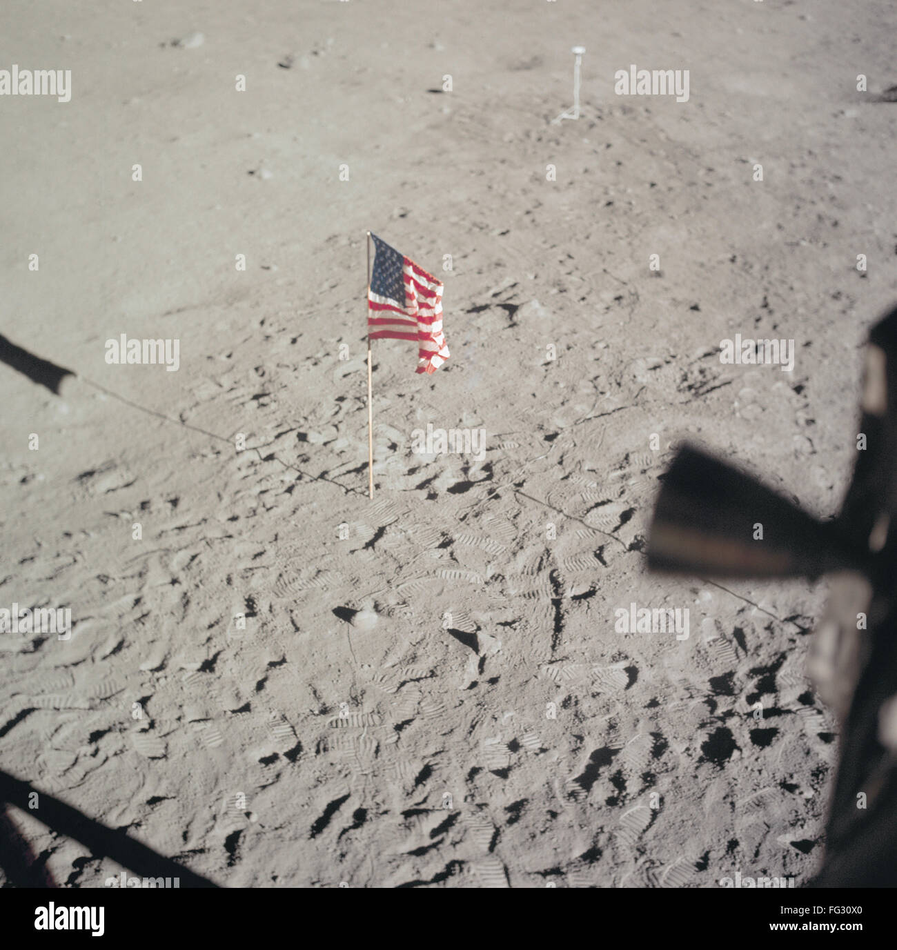 APOLLO 11: FLAG, 1969. /nThe American flag left on the surface of the ...