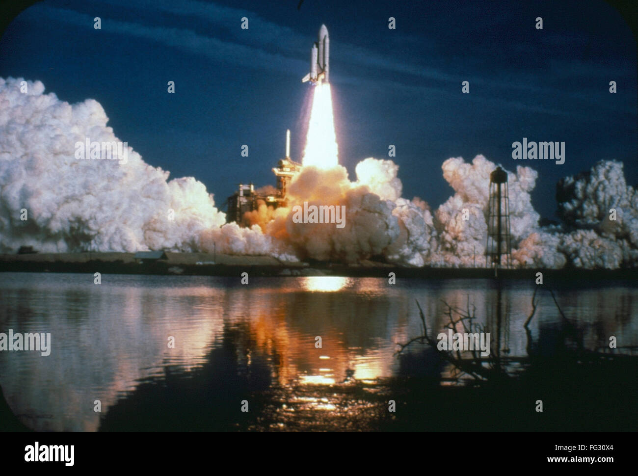 SPACE SHUTTLE LAUNCH, 1981. /nLaunch of the Space Shuttle Columbia for the STS-1 mission, from ...