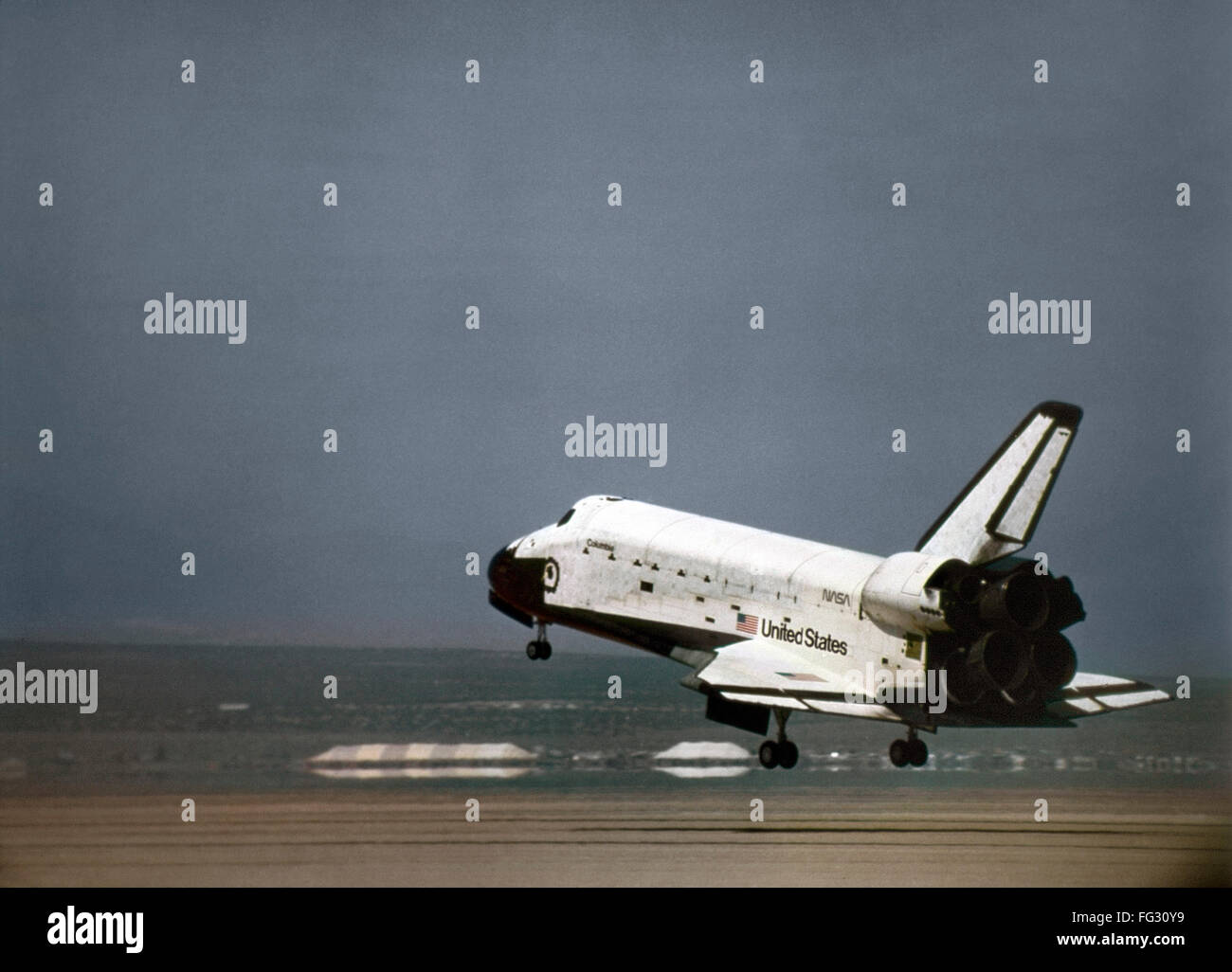 SPACE SHUTTLE COLUMBIA. /nThe Space Shuttle Columbia landing after the ...