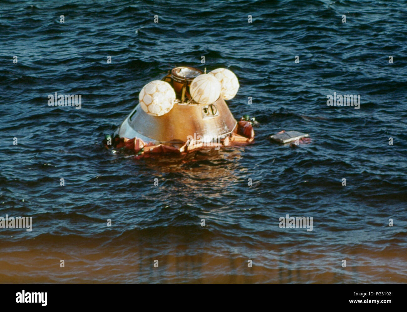 SKYLAB: SPLASHDOWN, 1974. /nThe Skylab 4 Command Module in the Pacific ...