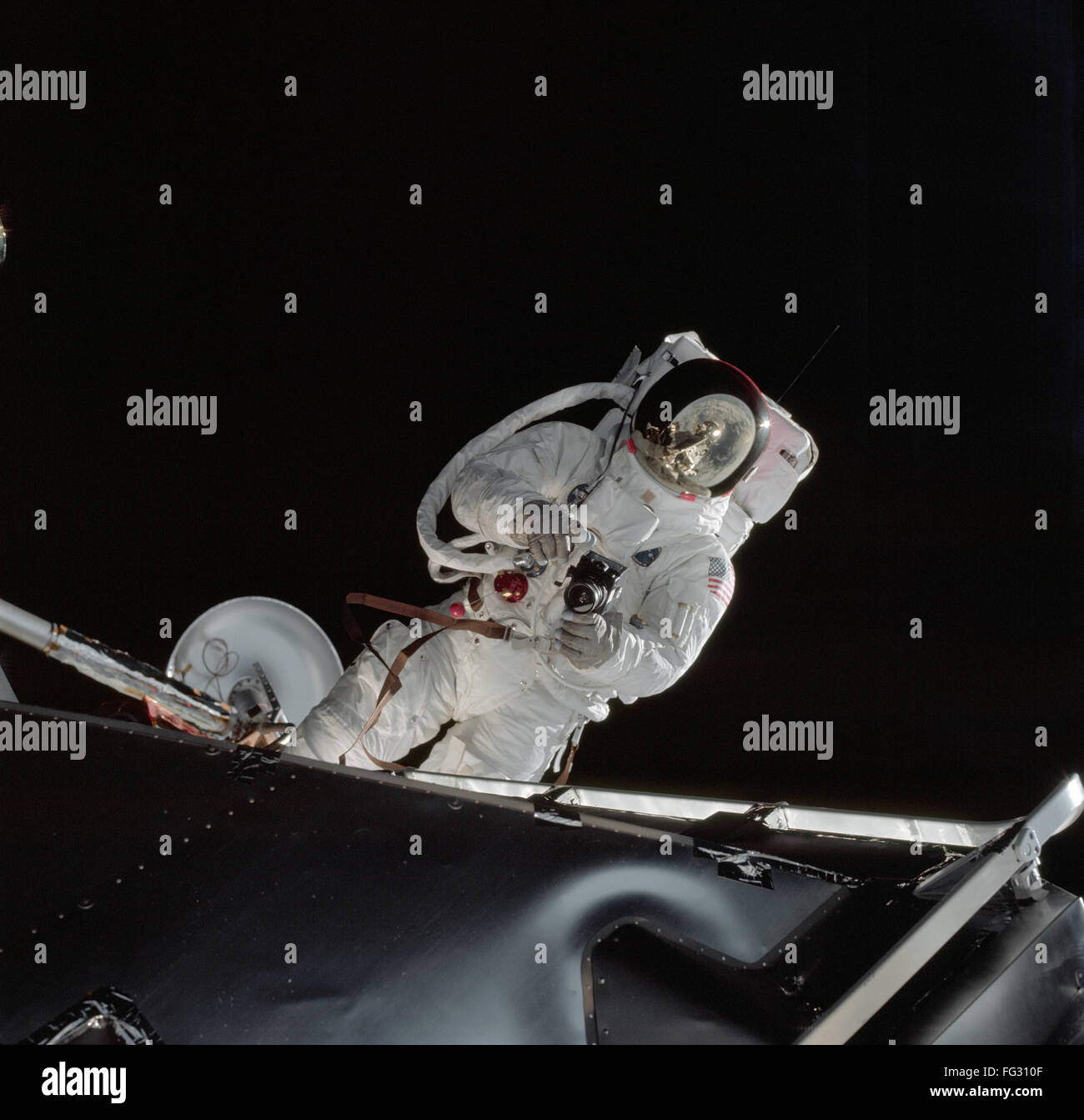 APOLLO 9: SPACEWALK, 1969. /nAstronaut Russell L. Schweickart operating ...