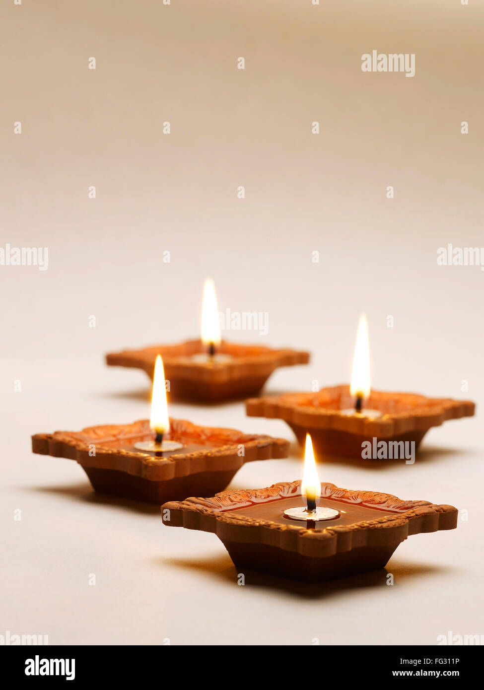 Row of Diyas Diwali Festival Stock Photo - Alamy