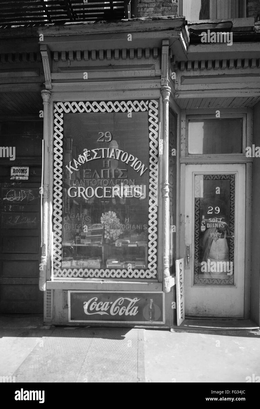 NEW YORK: STOREFRONT, 1940. /nA Greek grocery store on Washington ...