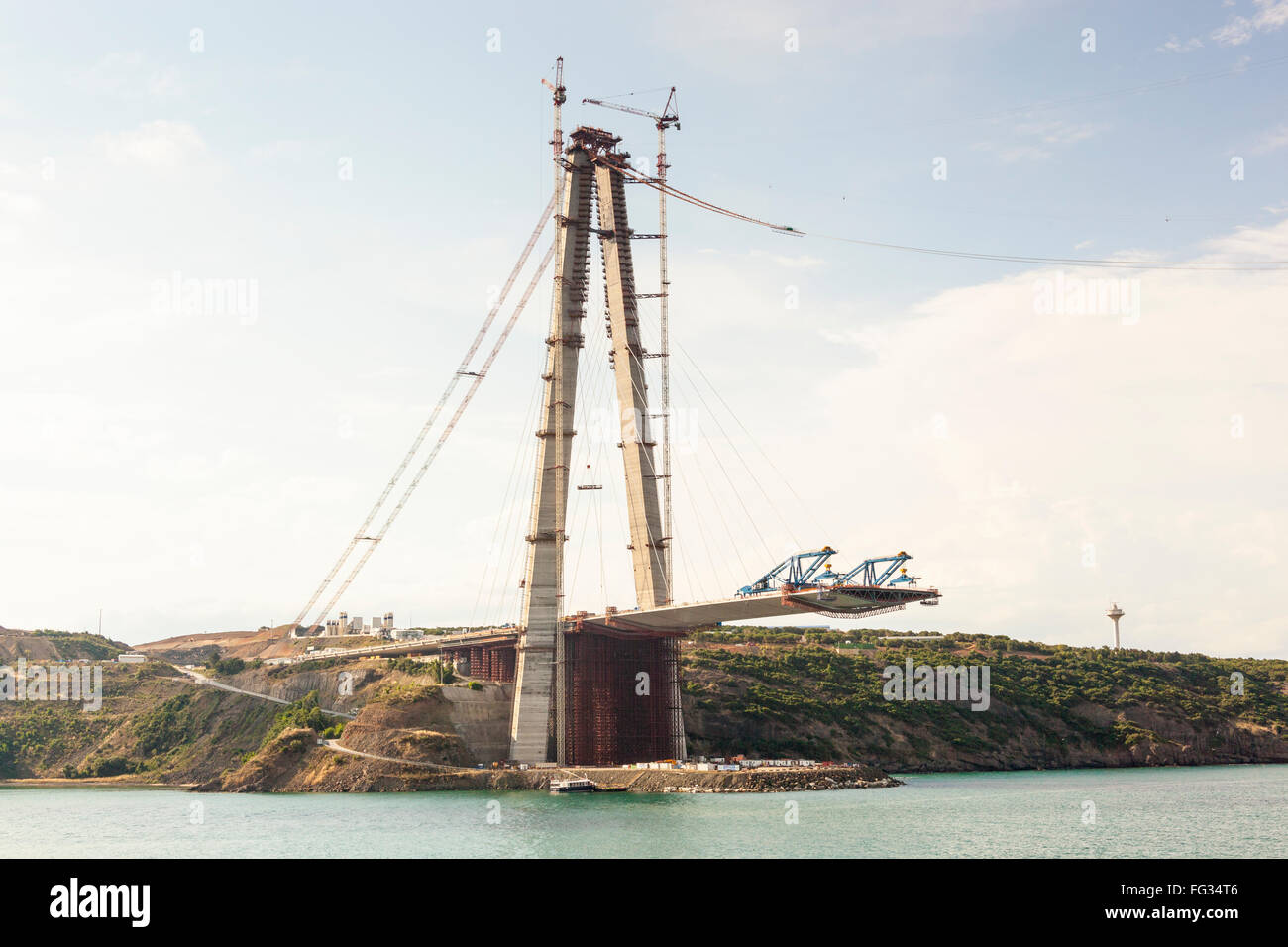 Yavuz Sultan Selim Bridge, Third Bosphorus Bridge, under construction ...