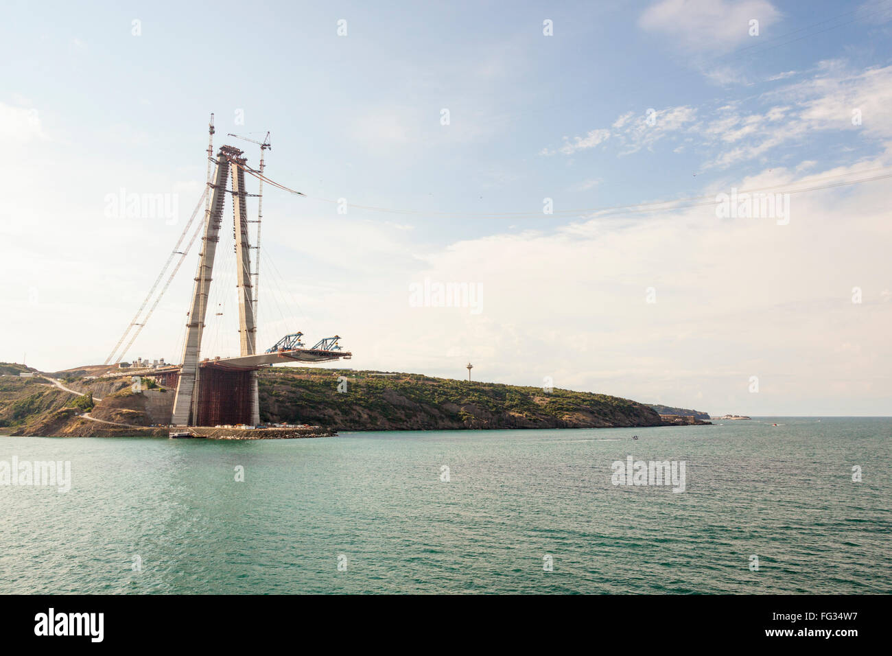 Yavuz Sultan Selim Bridge, Third Bosphorus Bridge, under construction ...